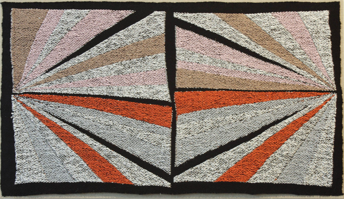 Diverging Lines in Pink, Brown, White, Orange and Grey - Christy Matson